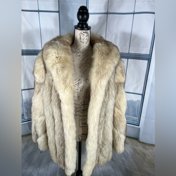 Unknown | Jackets & Coats | Vintage Blue Fox Fur Jacketcoat | Poshmark